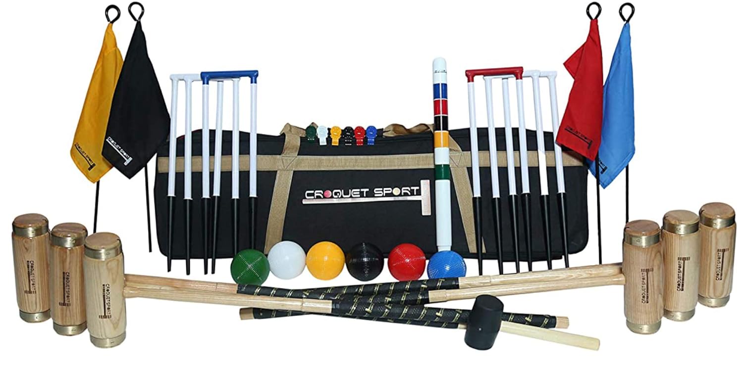 Synco Croquet Sport Elite Croquet Set 6 Player, Elite Set with Croquet ...