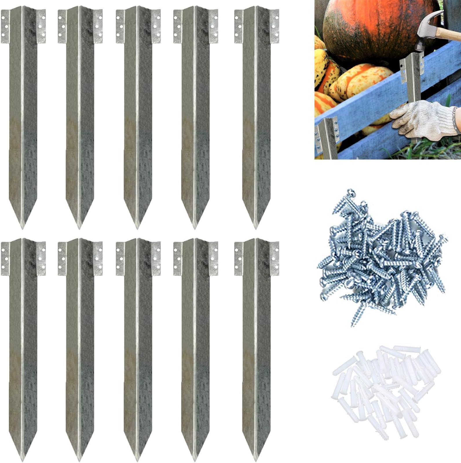 Amazon.com : 10pcs Sleeper Stakes Heavy Duty Sleeper Bracket Set, Fence ...