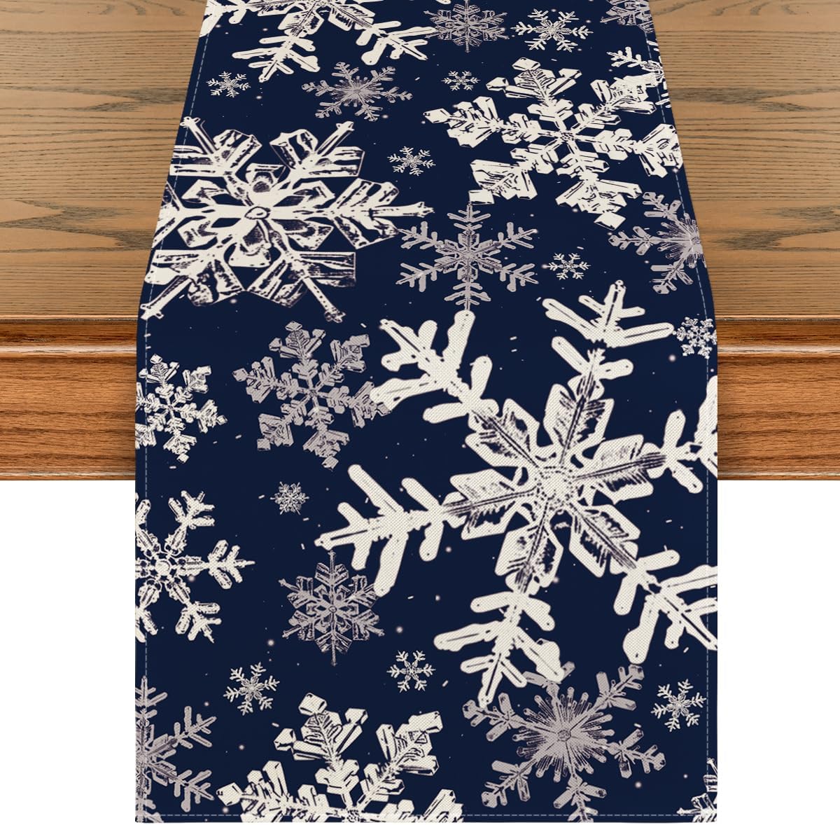 Amazon.com: Artoid Mode Navy Blue Snowflakes Christmas Table Runner ...