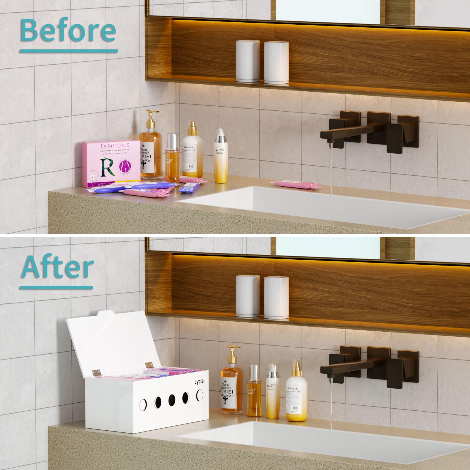 Snapklik.com : Tampon Holder For Bathroom, Shark Week Feminine Period ...