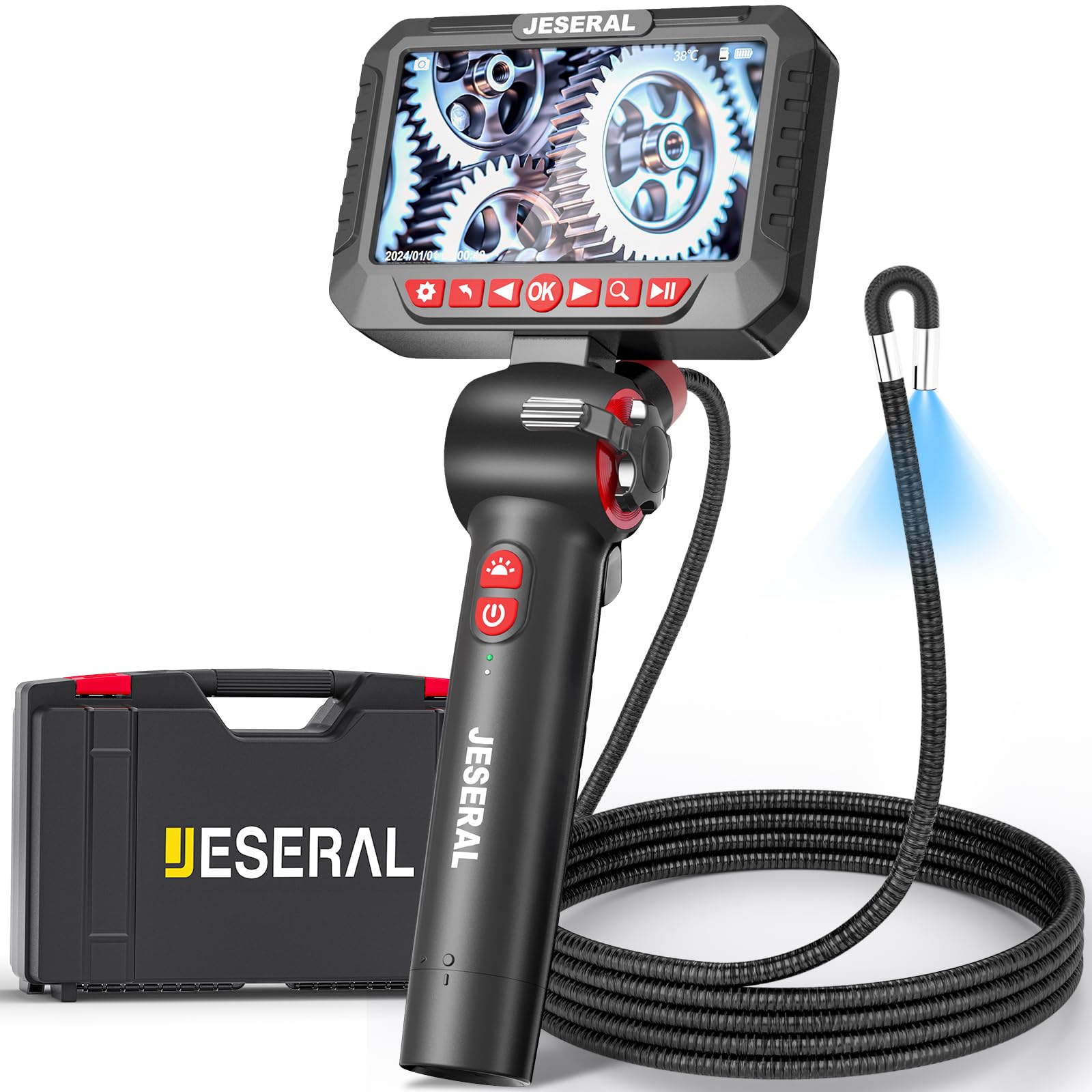 360u00b0Articulating Borescope Camera - JESERAL 5" HD 1080P Inspection ...