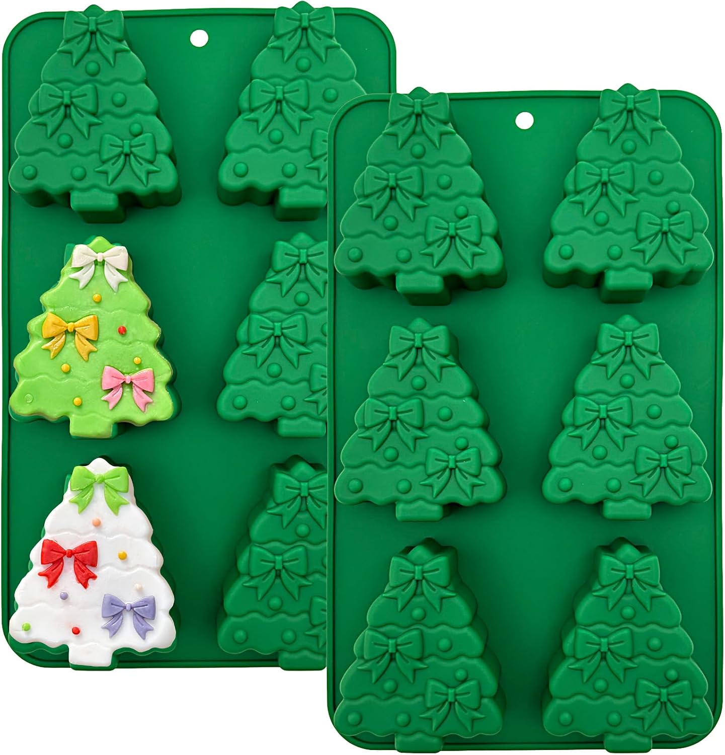 Amazon.com: Christmas Tree Silicone Molds 2 Pack Christmas Chocolate ...