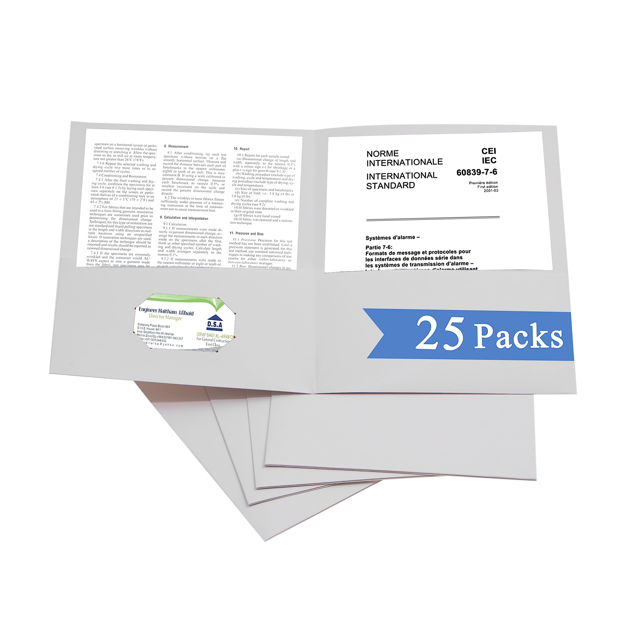 Amazon.com : Zzrywuty 25 Packs Two Pocket File Folders with Business ...