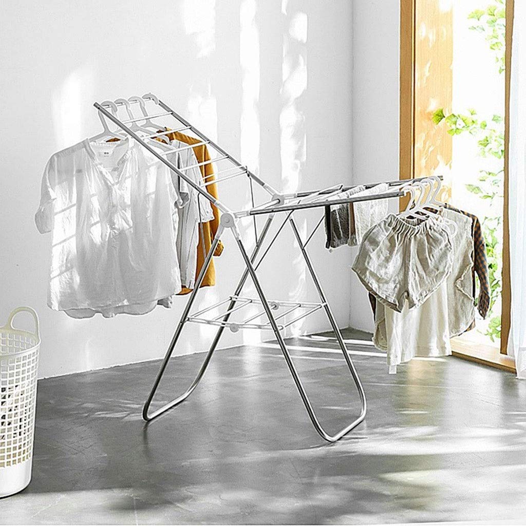 Clothes Airer With Wings Folding Stainless Steel Clothes Dry Rack ...