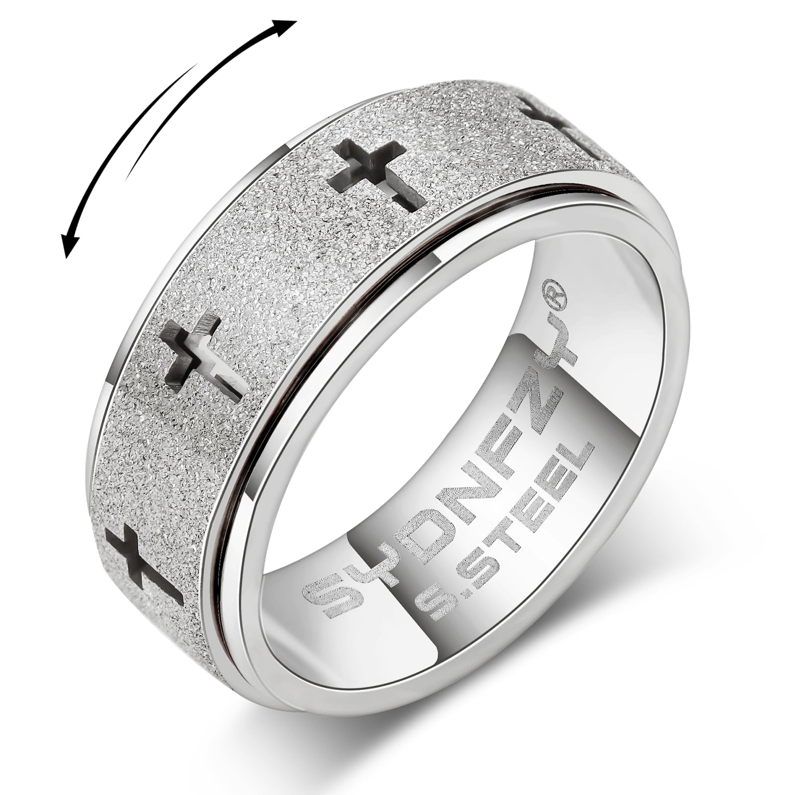 Anxiety Spinner Ring For Men Stainless Steel Fidget Spinner Ring ...