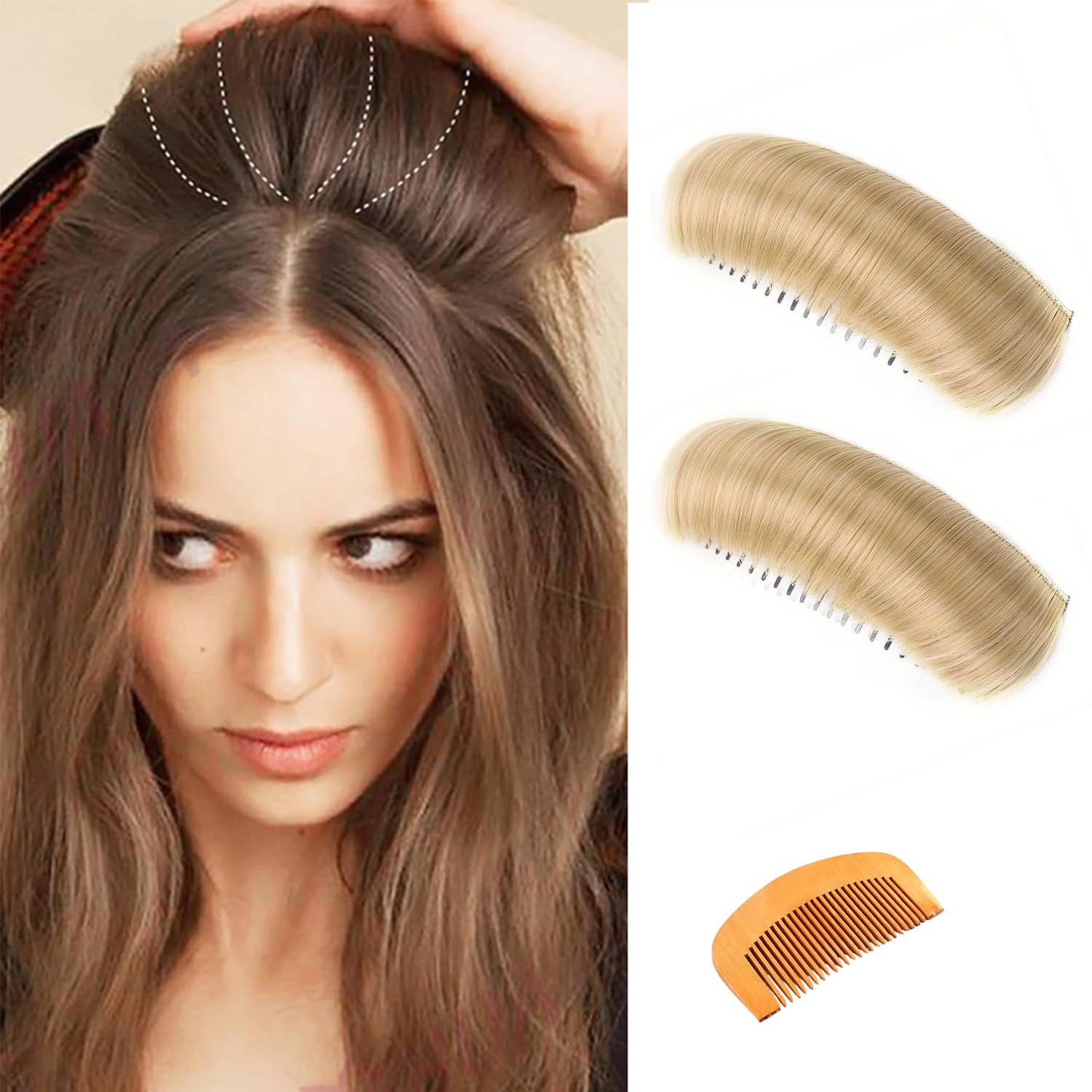 2 Pcs Invisible Fluffy Hair Pad, Hair Bumps For Volume Insert, Hair Bun ...