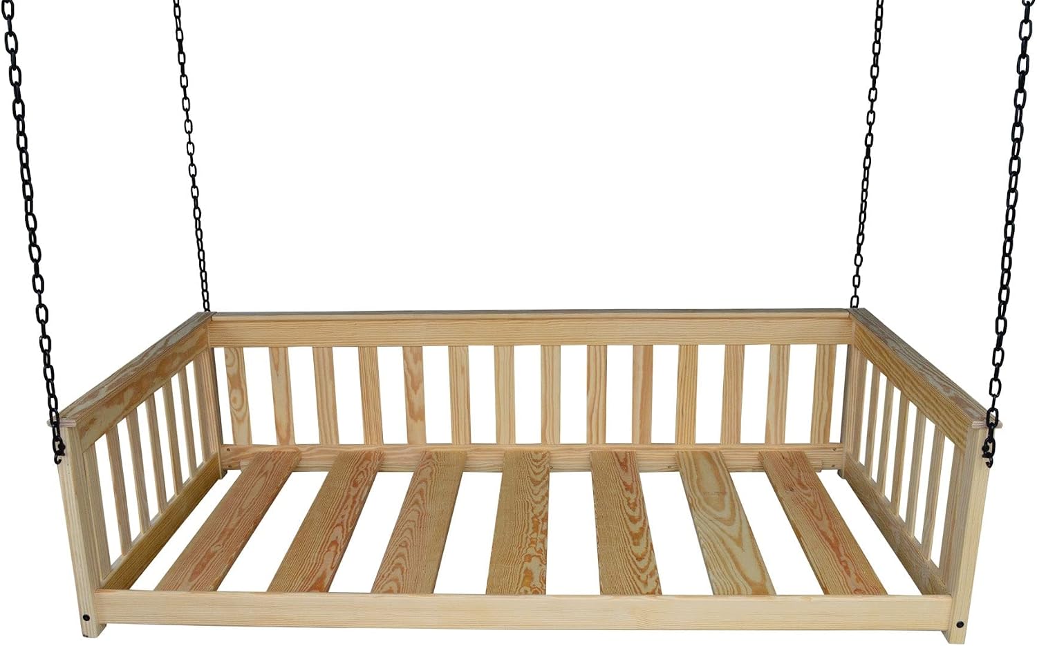 Amazon.com: Amish-Made Twin Size Mission-Style Unfinished Wooden Swing ...