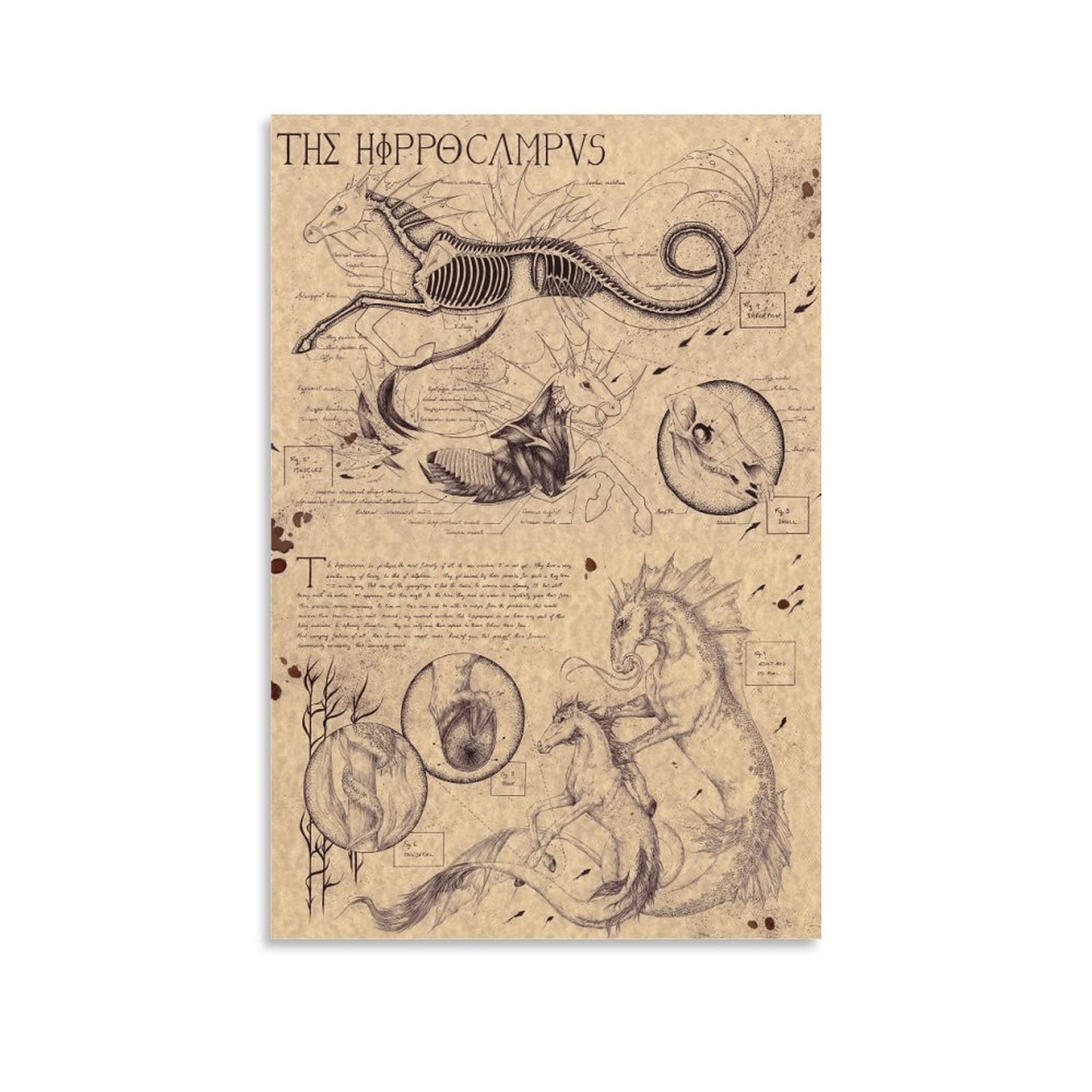 Dibujo De La Mitología Del Hipocampo Pegatina For Sale Con La Obra