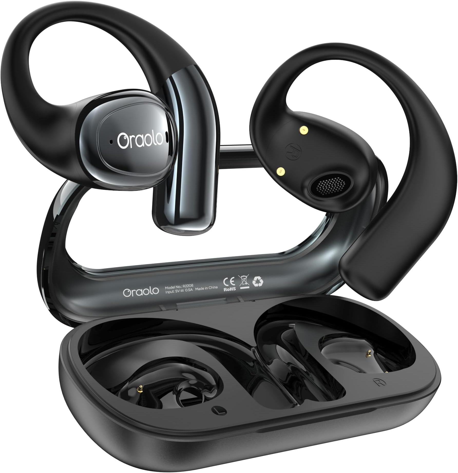 Oraolo Open Ear Headphones, Bluetooth 5.4 Wireless Earbuds with 16.2mm ...