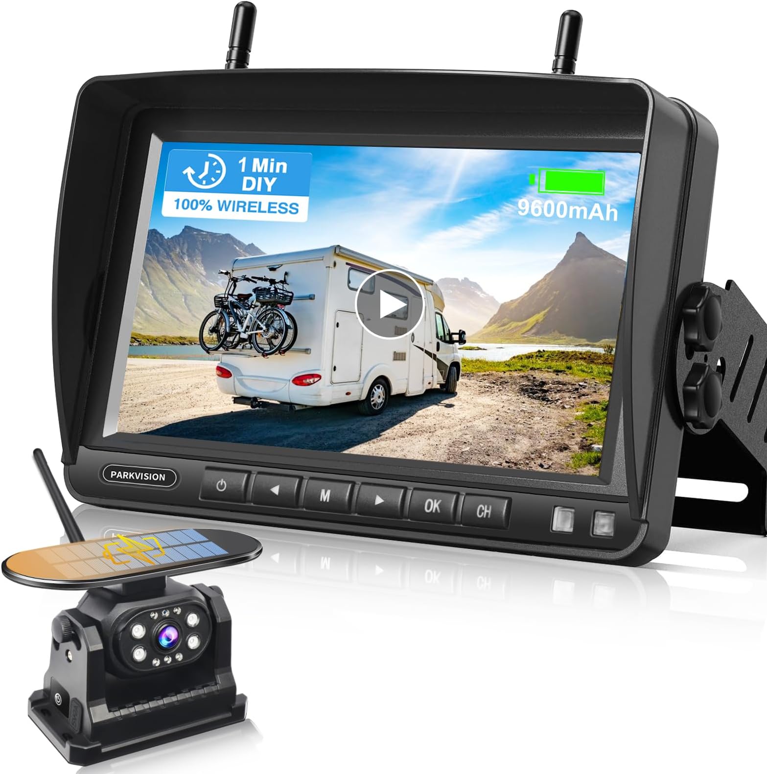 PARKVISION Reversing Camera Wireless Solar Magnetic, Funk Rear View ...