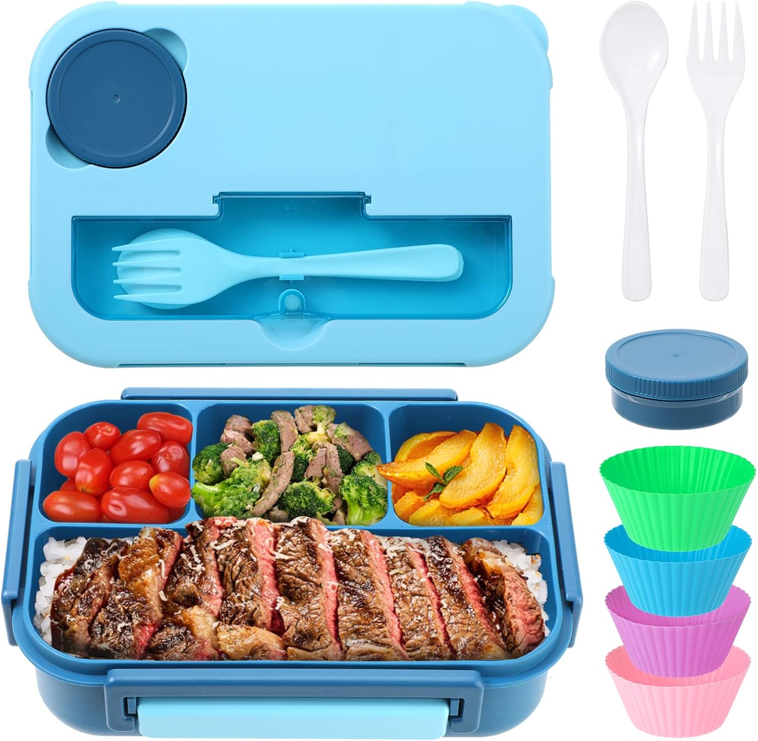 Amazon.com: Vensp Bento Box Adult Lunch Box, Bento Box with 4 ...