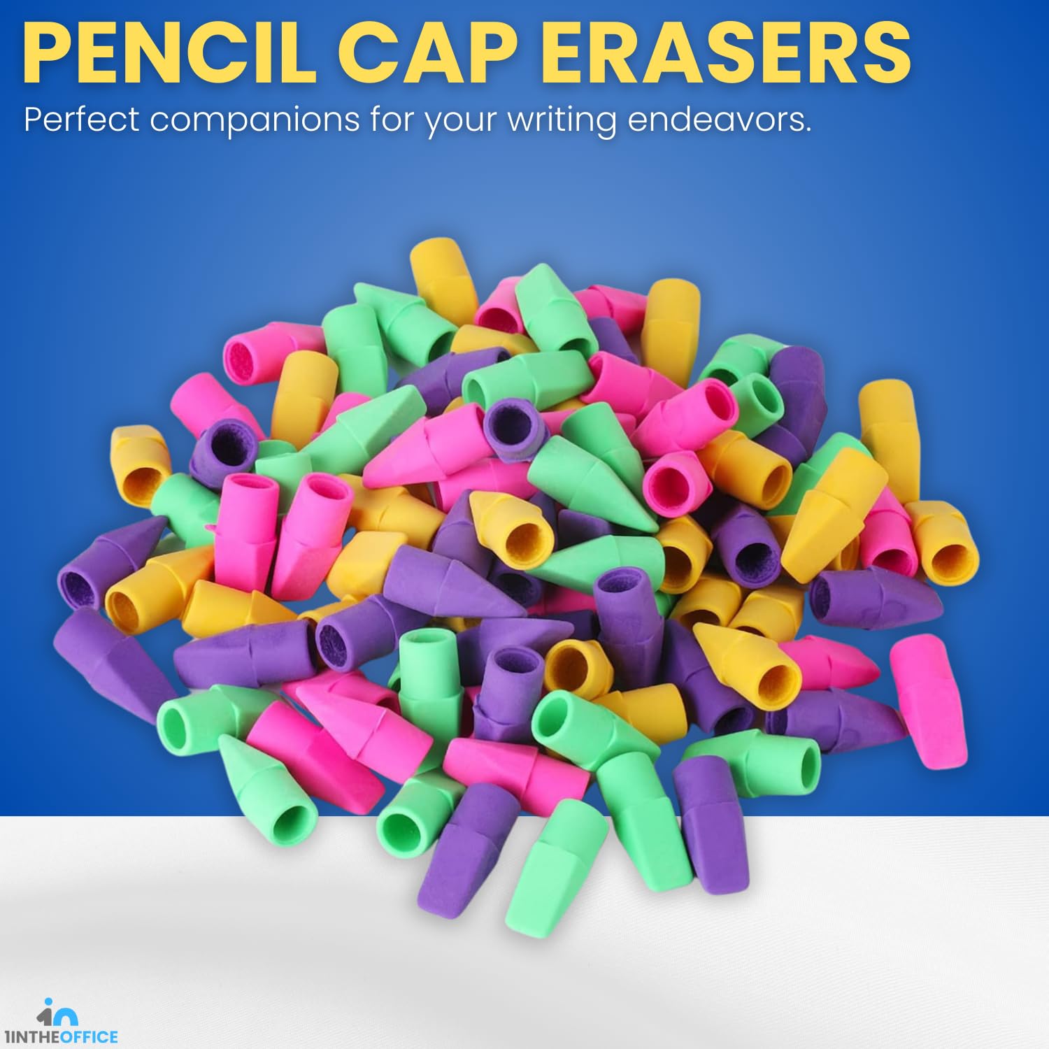 Snapklik.com : 1InTheOffice Pencil Cap Erasers, Assorted Colors ...