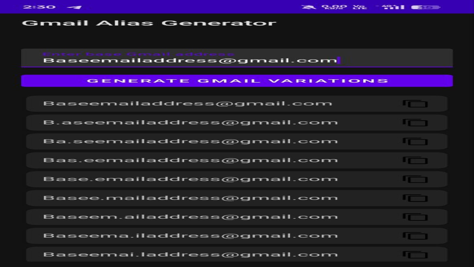 Email Alias Generator - App on Amazon Appstore