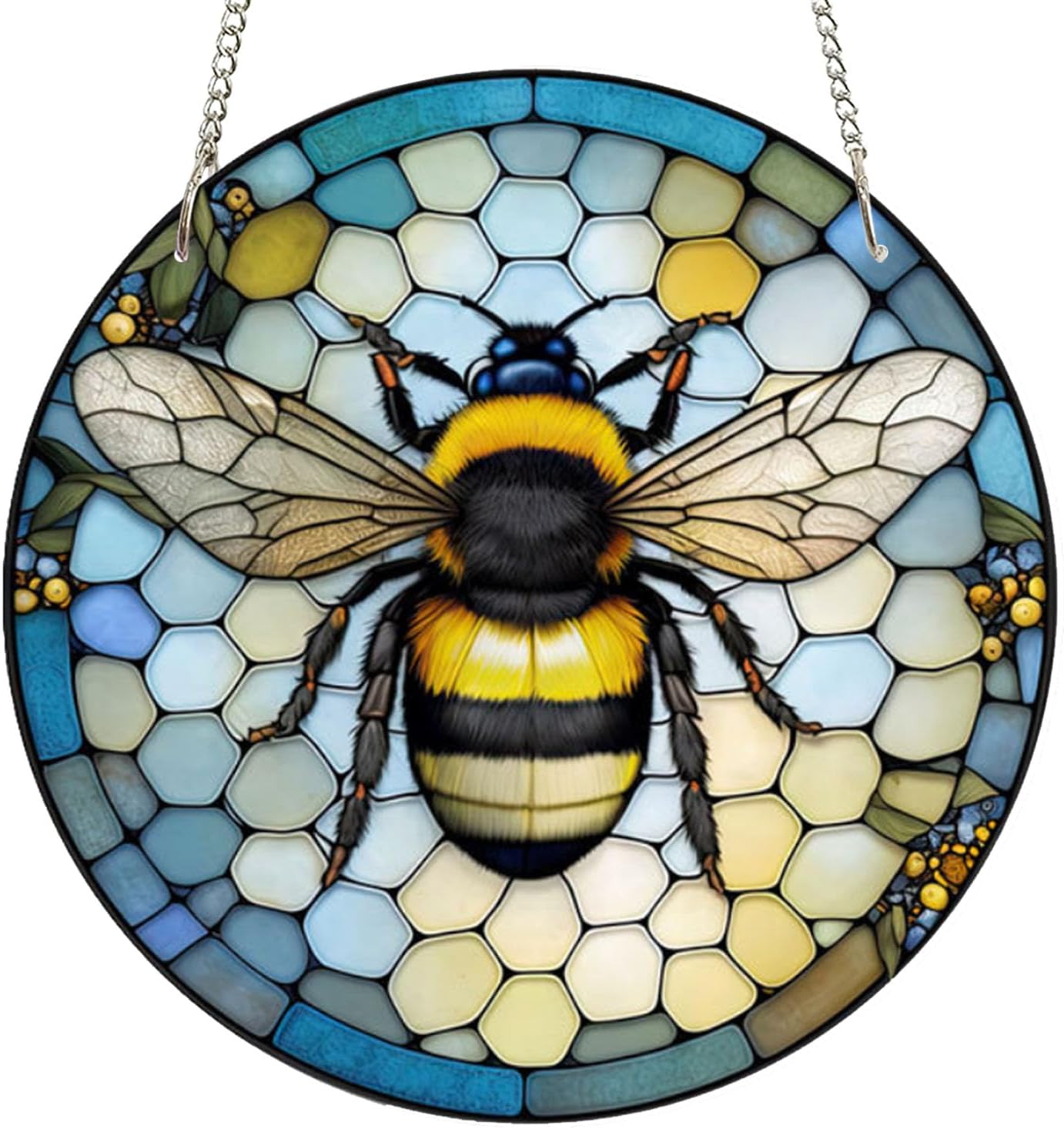 Amazon.com: ZZHAOYI 11.8'' Bee Acrylic Window Hangings, Honeycomb Bee ...