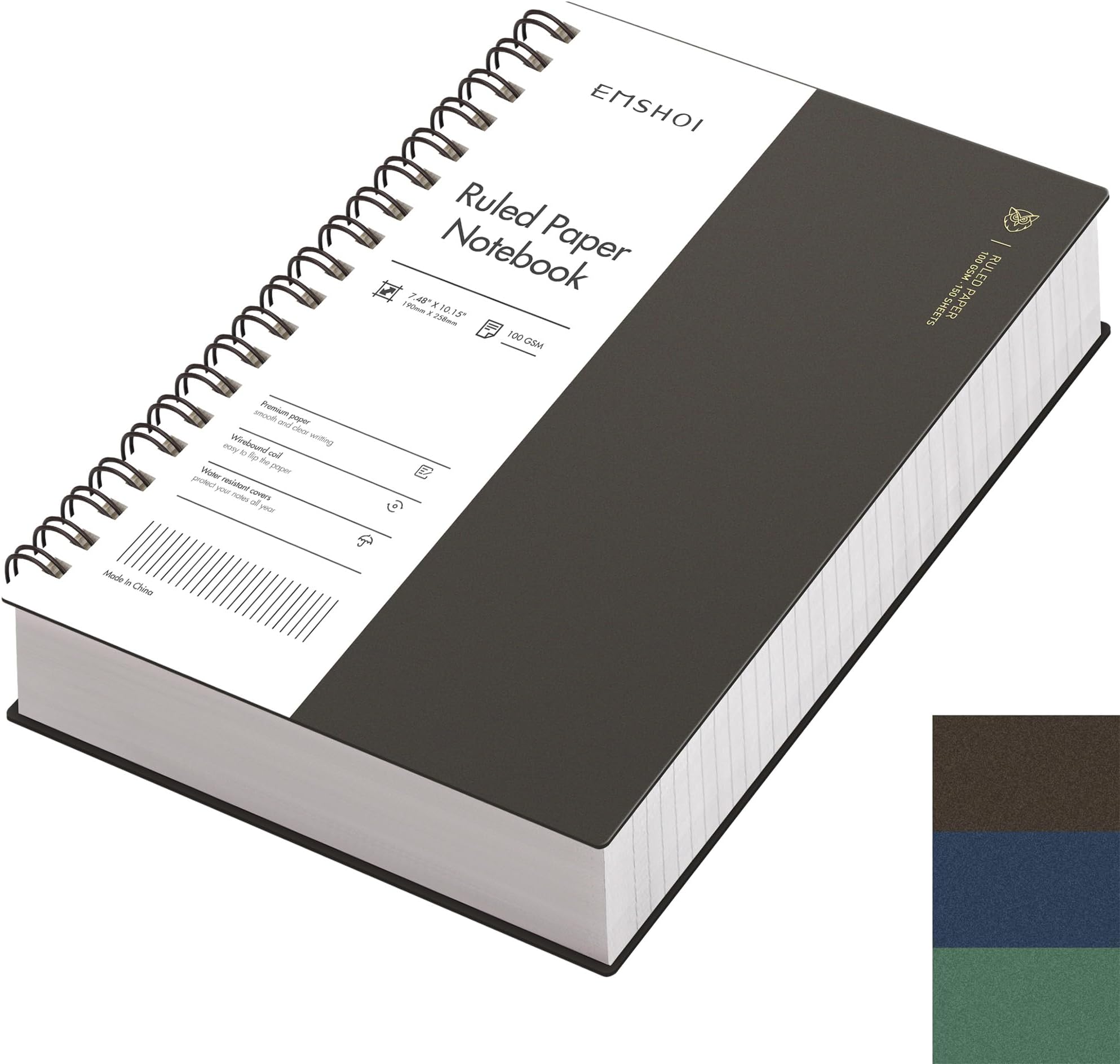 EMSHOI A5 Notebook Graph Paper, 4 Pack 640 Pages Spiral Notebook ...