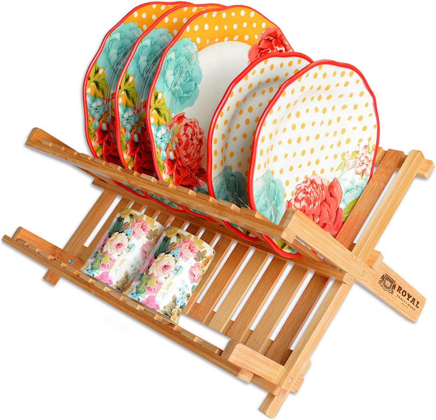 Amazon.com - ROYAL CRAFT WOOD Bamboo 2 Tier Dish Drying Rack ...