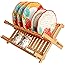 Amazon.com: Collapsible Dish Drying Rack - Bamboo 2-Tier Dish Drainer ...