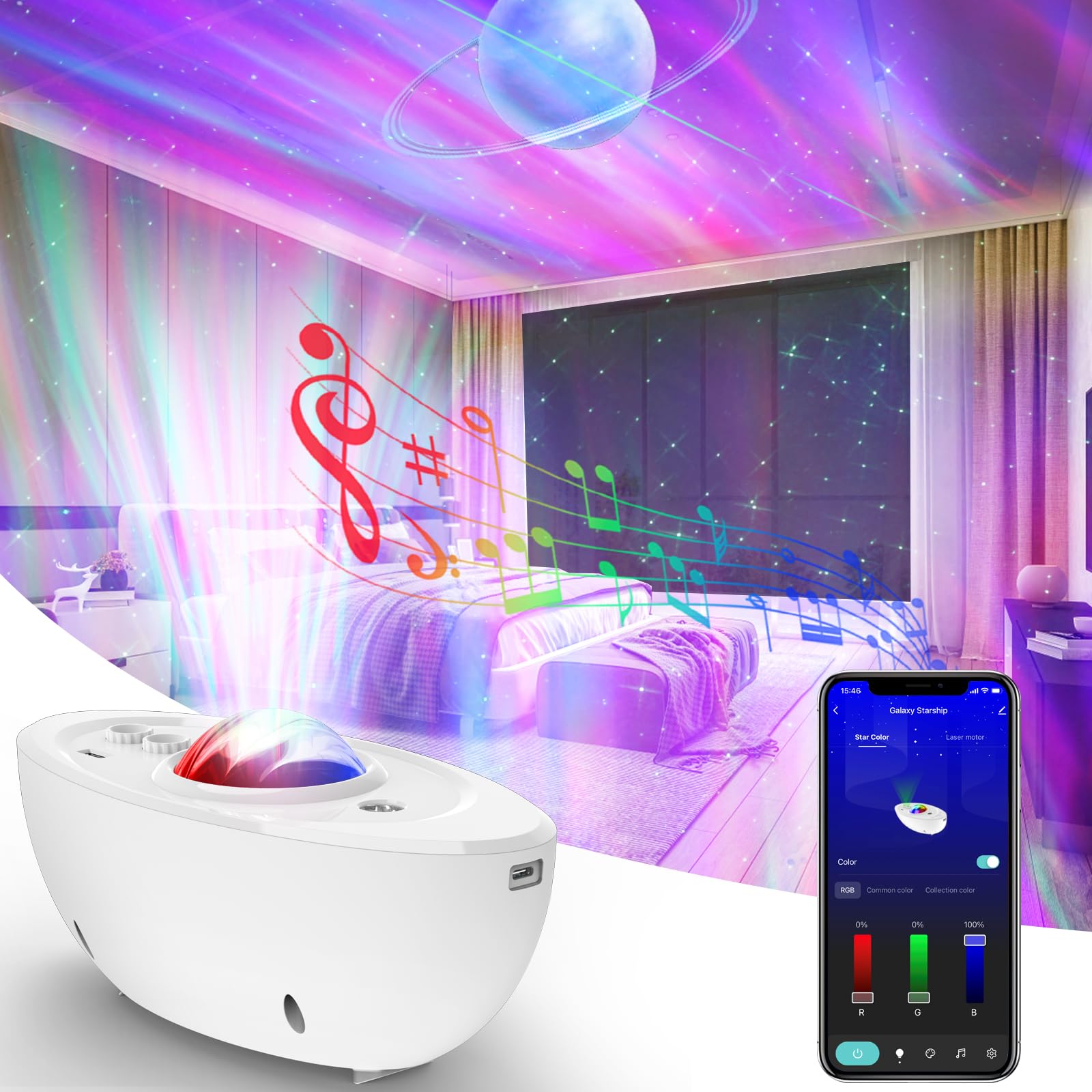 Amazon.com: Dalanpa Galaxy Star Laser Projector, Aurora Projector Light ...