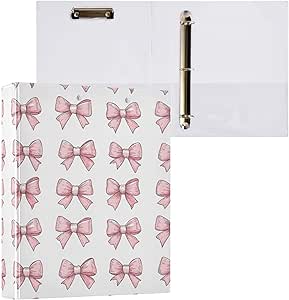 Amazon.com : Caikeny 3 Ring Binder Cute Coquette Pink Ribbon Watercolor ...