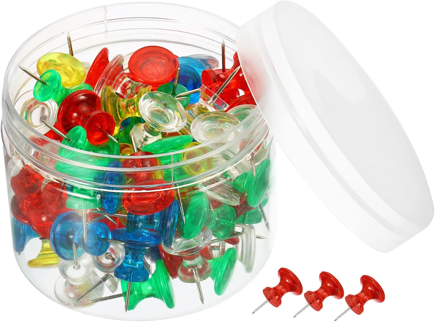 Amazon.com: PATIKIL Large Push Pins, 100 Pack Plastic Head Thumb Tacks ...