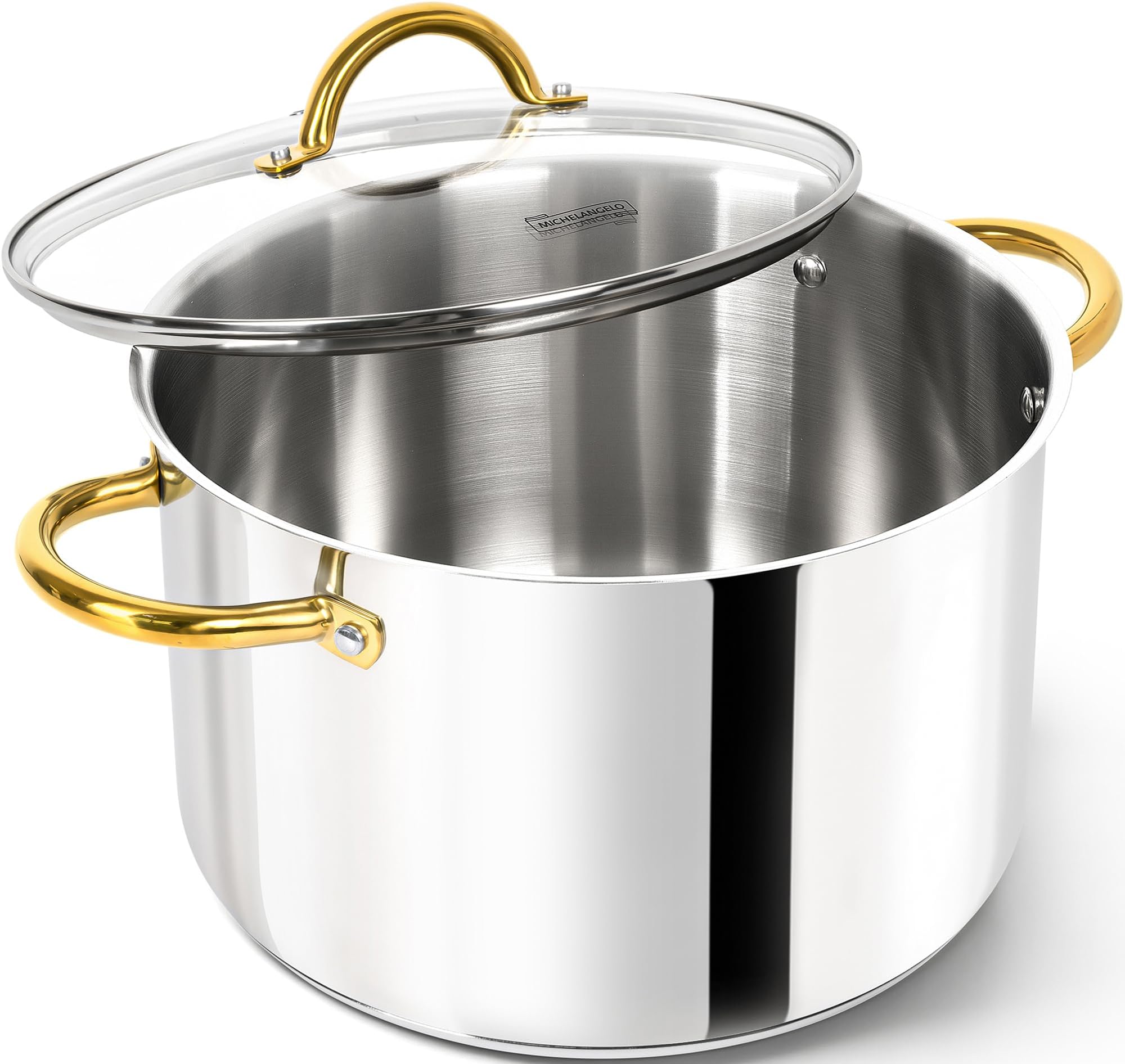 Amazon.com: HOMICHEF 10 Quart Stock Pot With Glass Lid - Nickel Free ...