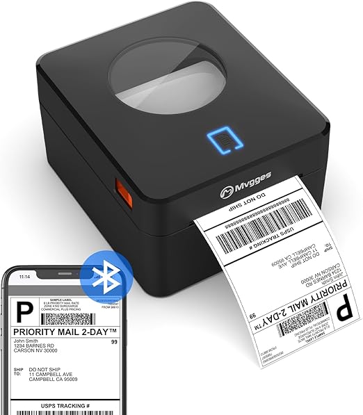 Amazon.com : Mvgges Bluetooth Thermal Shipping Label Printer（No WiFi ...