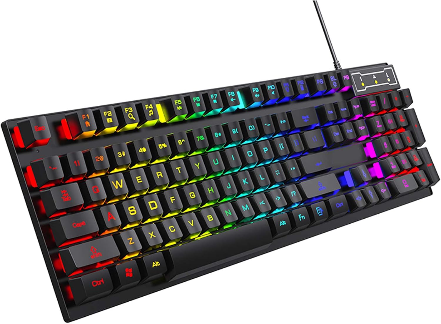Arabic Gaming Keyboard with RGB Enhanced Customizable RGB Backlit ...