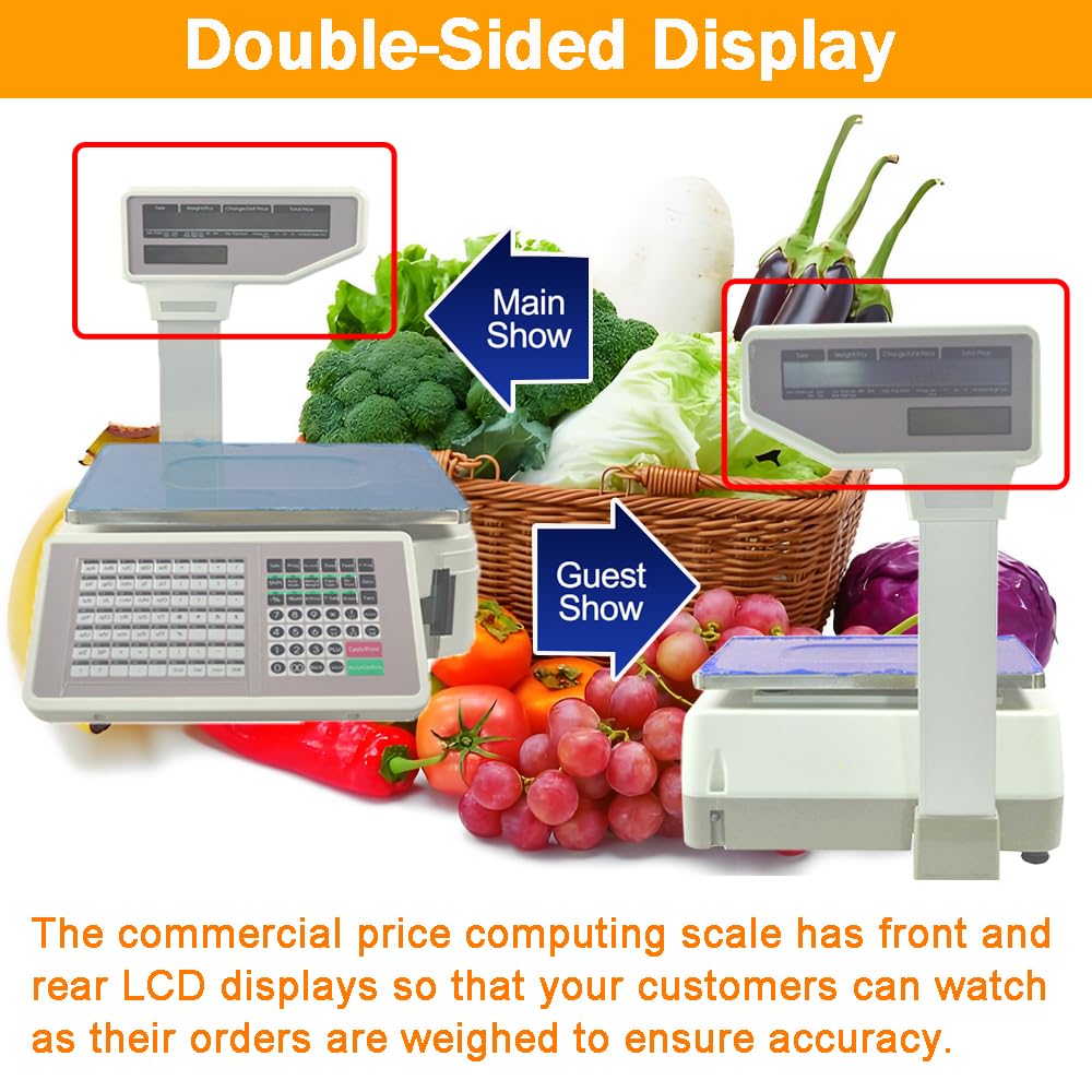 Buy INTBUYING Digital Price Computing Scale 33LB Commercial Electronic ...