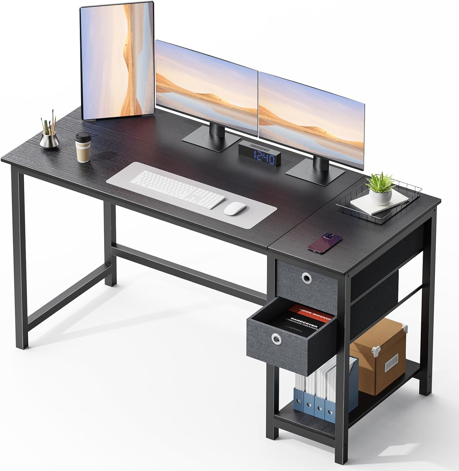 Amazon.com: DUMOS Computer Home Office Desk, 55 Inch, Black : Home ...