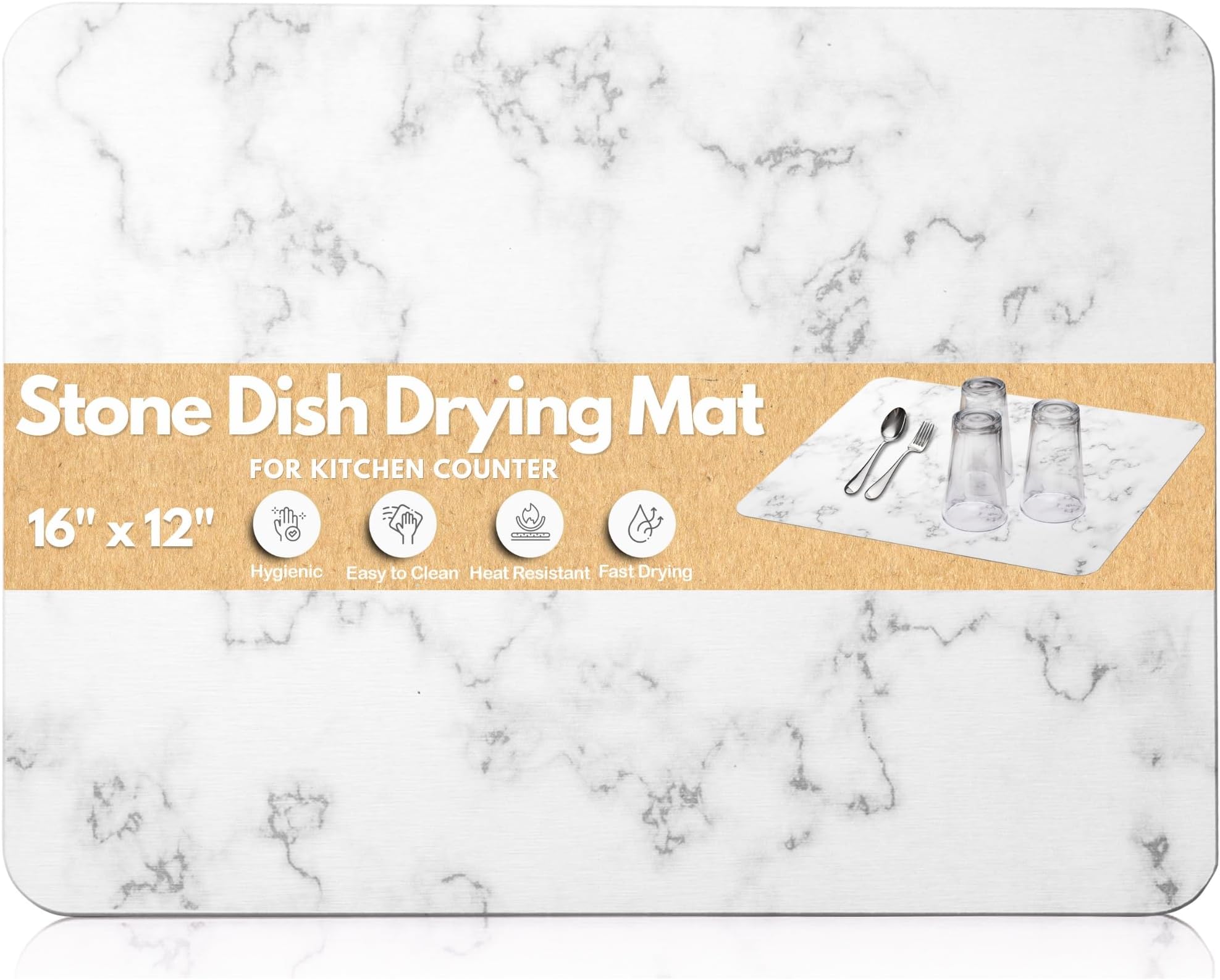 Amazon.com: Stone Dish Drying Mat Drying for Kitchen Counter – Quick ...
