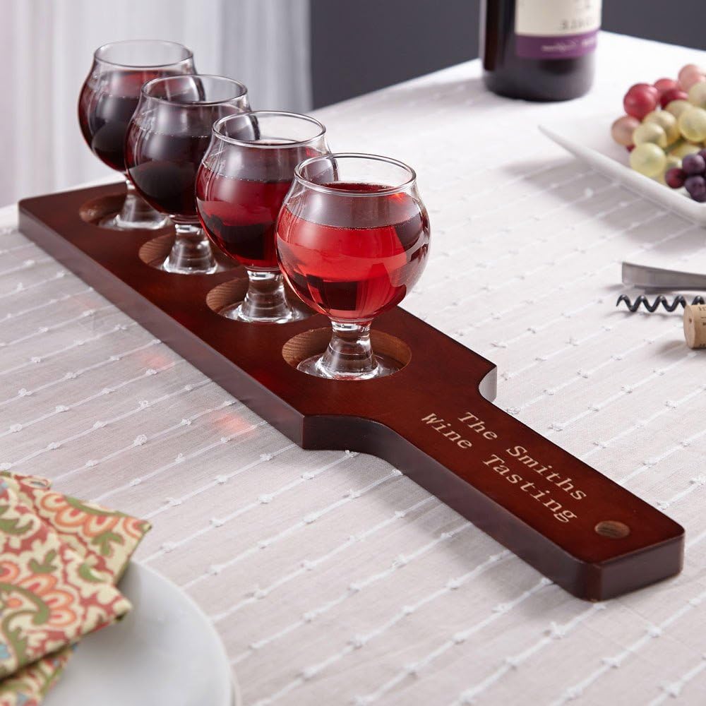 Amazon.com | Houdini 5 Piece Wine Flight Tasting Board: Wine Glasses
