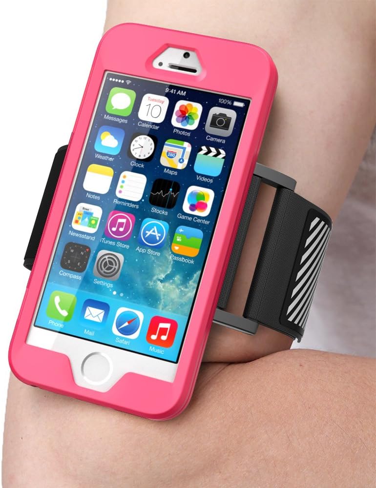 Amazon.com: iPhone SE Armband, SUPCASE Easy Fitting Sport Running ...