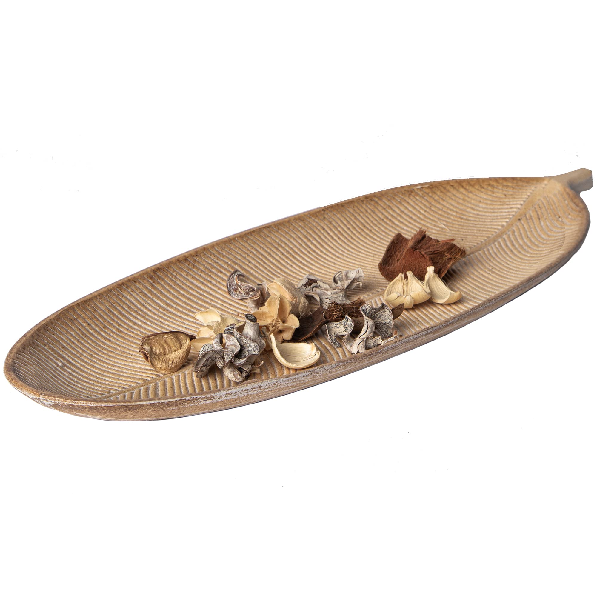 Amazon.com: Porto Boutique Leaf Design Wood Tray - Elegant Jewelry ...