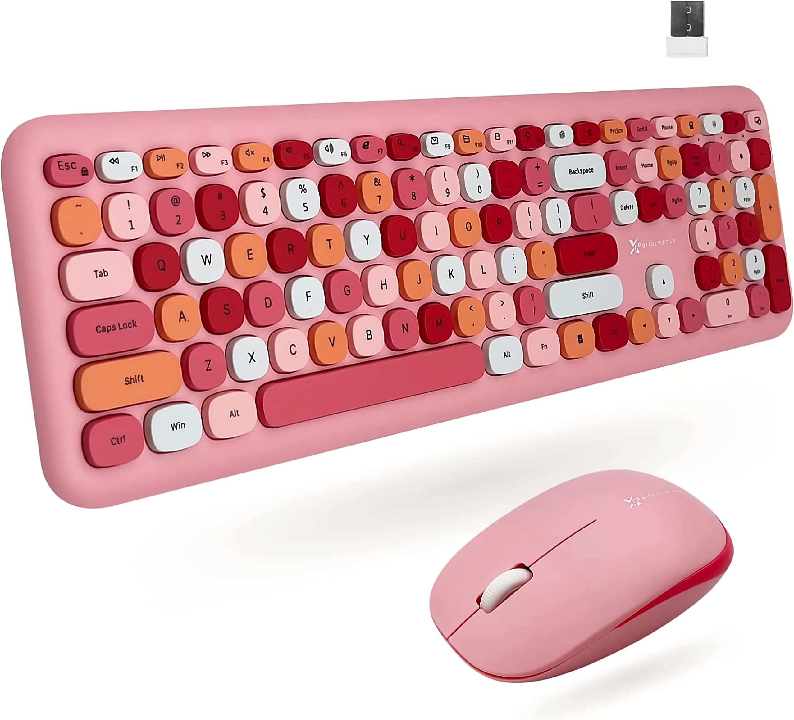 Amazon.com: X9 Cute Wireless Keyboard and Mouse Combo - 2.4G Colorful ...