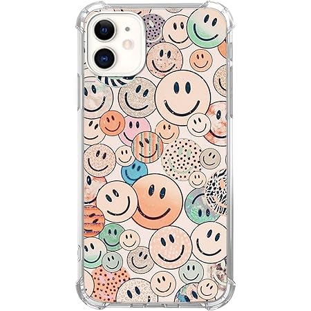 Amazon.com: Trippy Smiley Face Clear Phone Case for iPhone 12/iPhone 12 ...
