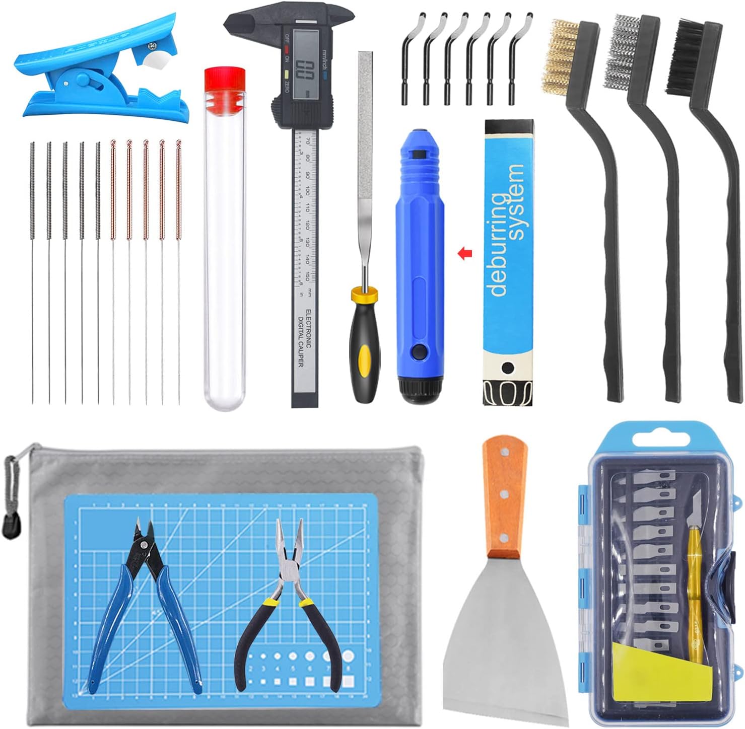 SOOWAY 42pcs 3D Printer Tool Kit Includes Removal Kit, Deburring, Model ...