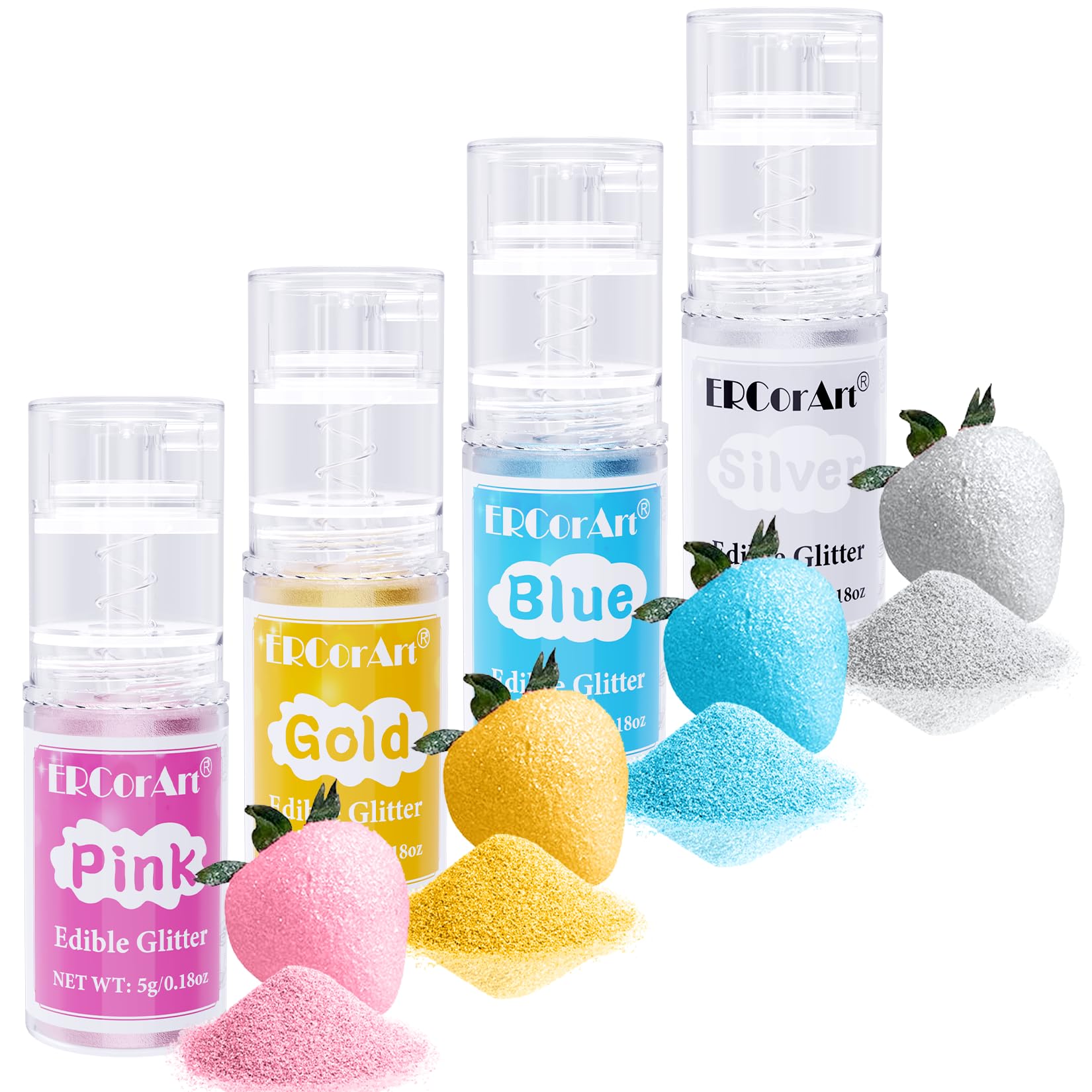 Amazon.com: Edible Glitter Spray - 4 Color Edible Glitter for Drinks ...