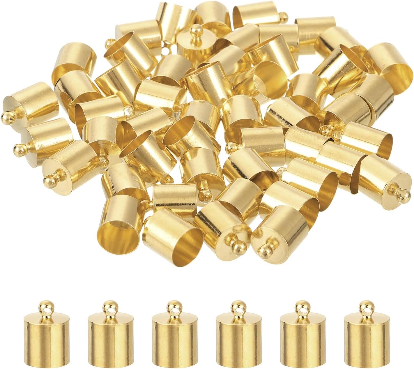 Amazon.com: uxcell 50Pcs Leather Cord End Caps, 10mm OD Column Barrel ...