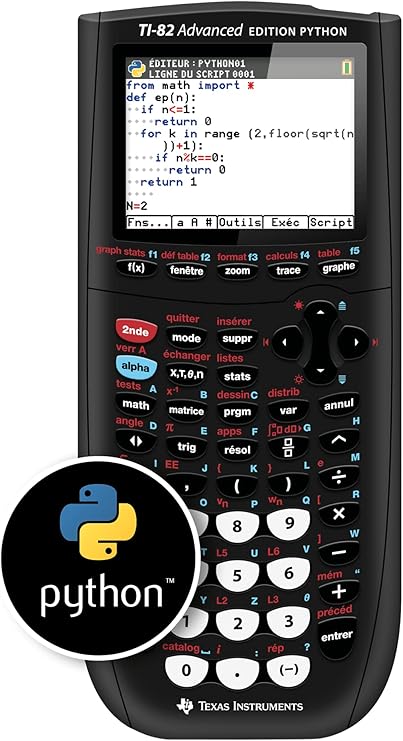 Texas Instruments Calculatrice TI-82 Advanced Edition Python : Amazon ...