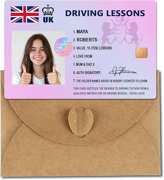 Personalised Driving Lessons Licence Themed Photo Greetings Card - 17th ...