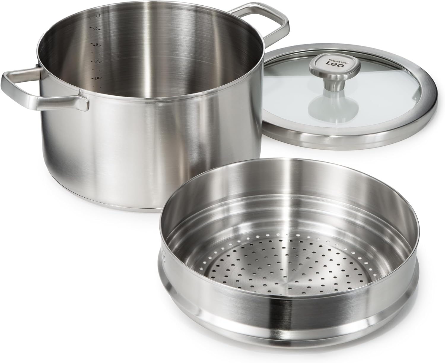 Amazon.com: BergHOFF Graphite 3Pc Steamer Set With Glass Lid, Recycled ...
