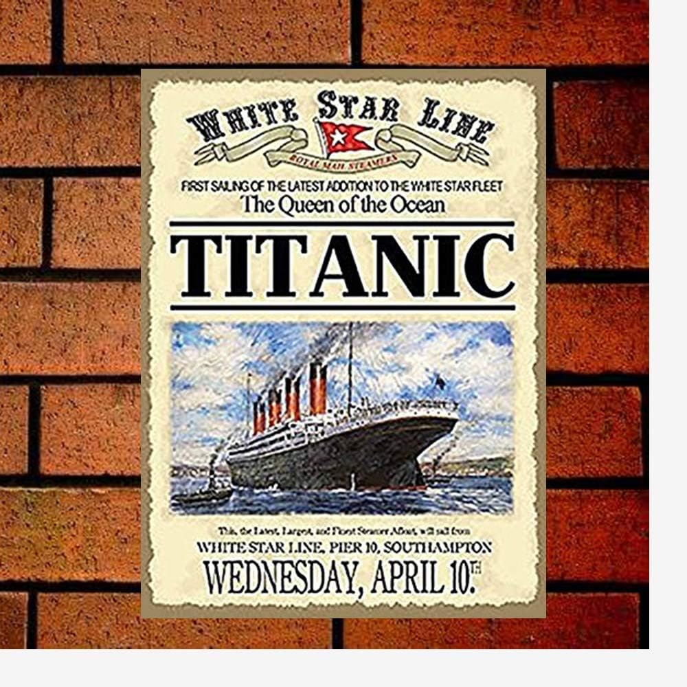 Amazon.com: Titanic White Star Line Retro Metal Sign 8X12 Wall Decor ...