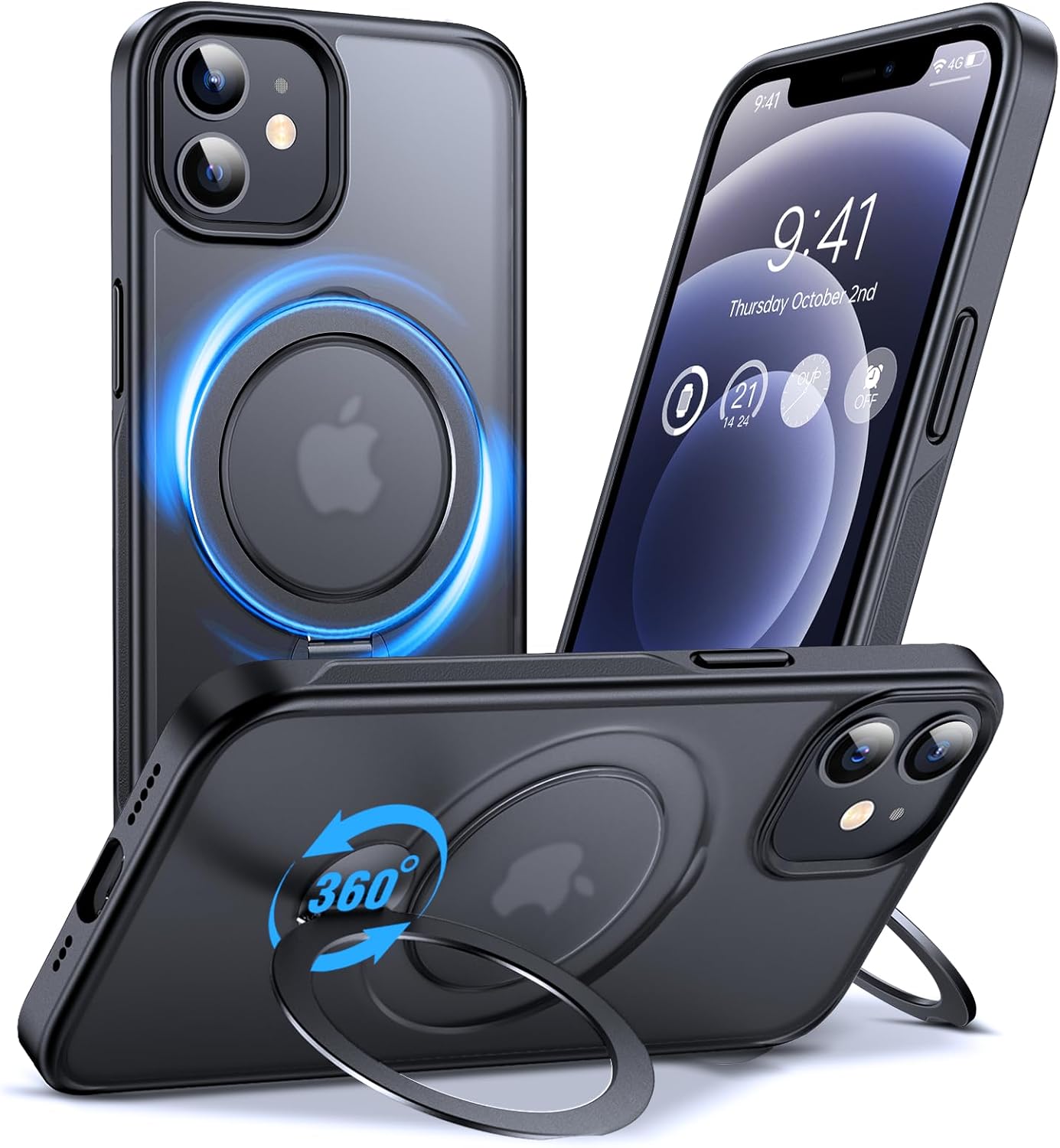 Amazon.com: Anqrp 360° All-in-ONE Stand Case for iPhone 12/12 Pro Case ...