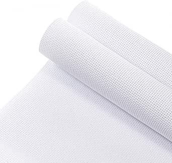 Amazon.com: 2 Pieces Cross Stitch Fabric, Aida Cloth 14 Count 19.6 x 21 ...