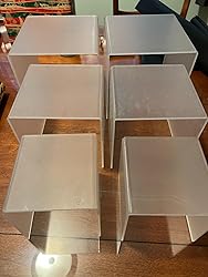 Amazon.com: Pwbarwq 6 Pcs Clear Acrylic Display Risers 2 Sets, Square ...