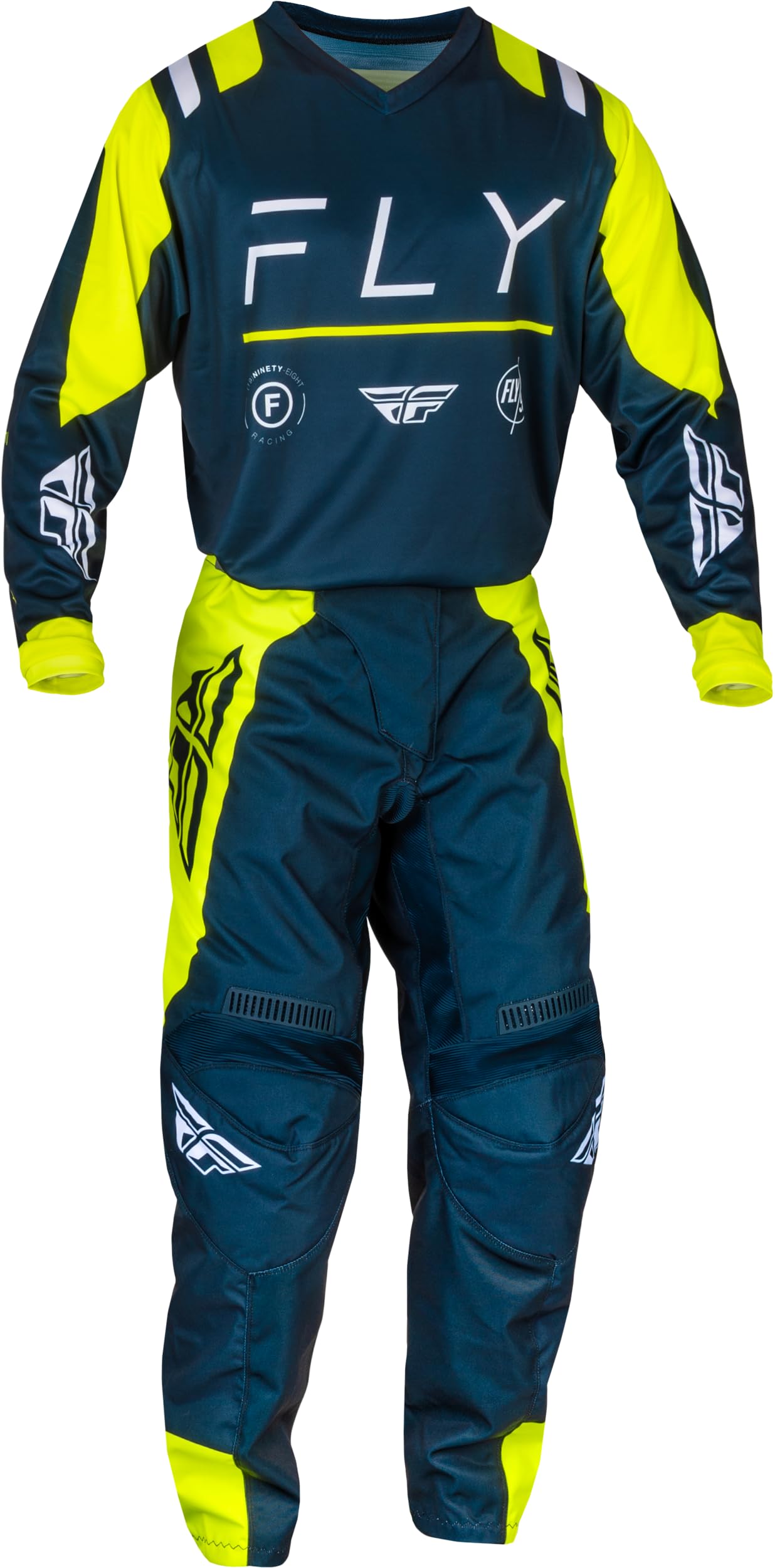 Snapklik.com : Fly Racing F-16 Navy/Hi-Vis/White Adult Moto Gear Set