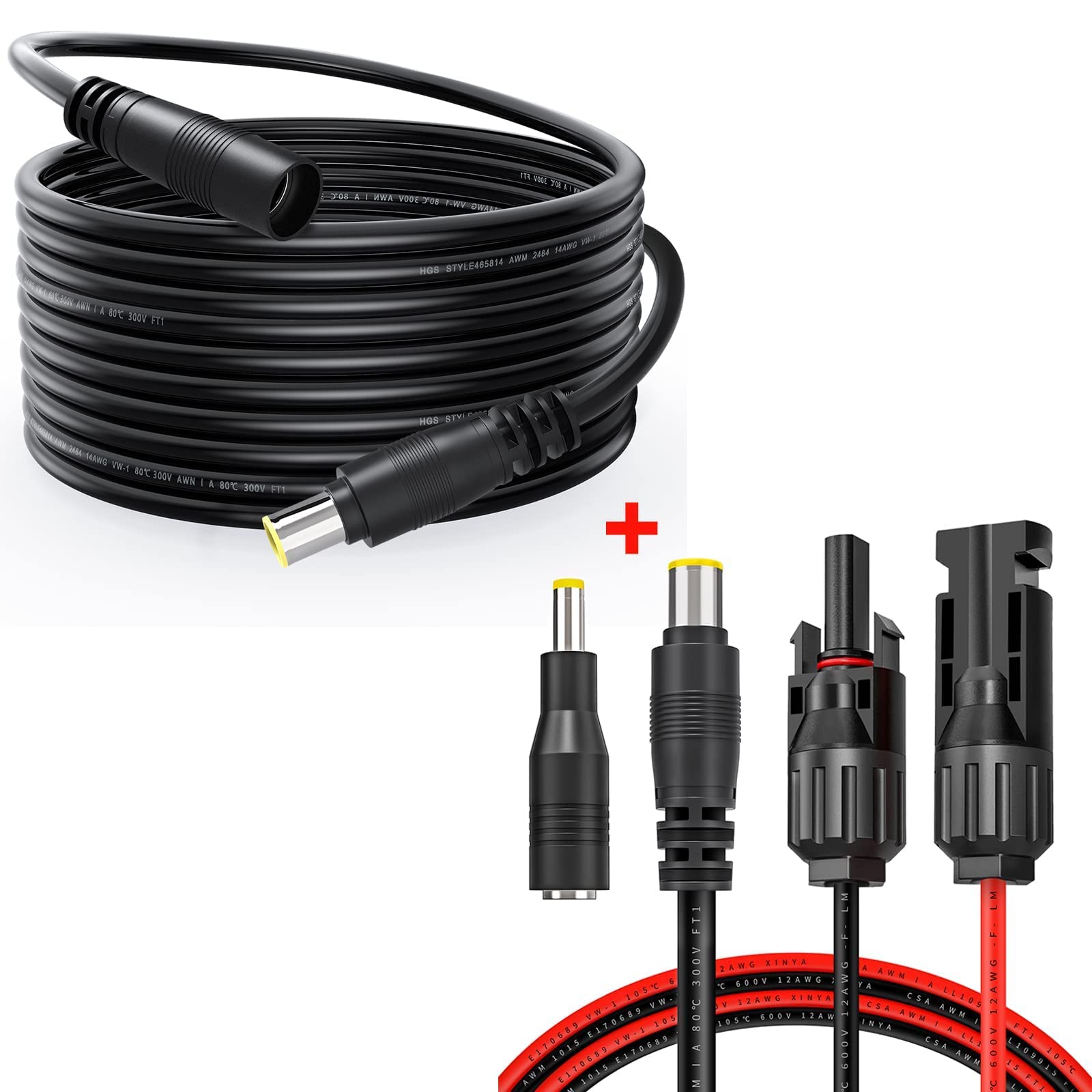 Amazon.com: ELECTOP DC 8mm Extension Cable 20Ft 14AWG, Solar Panel ...