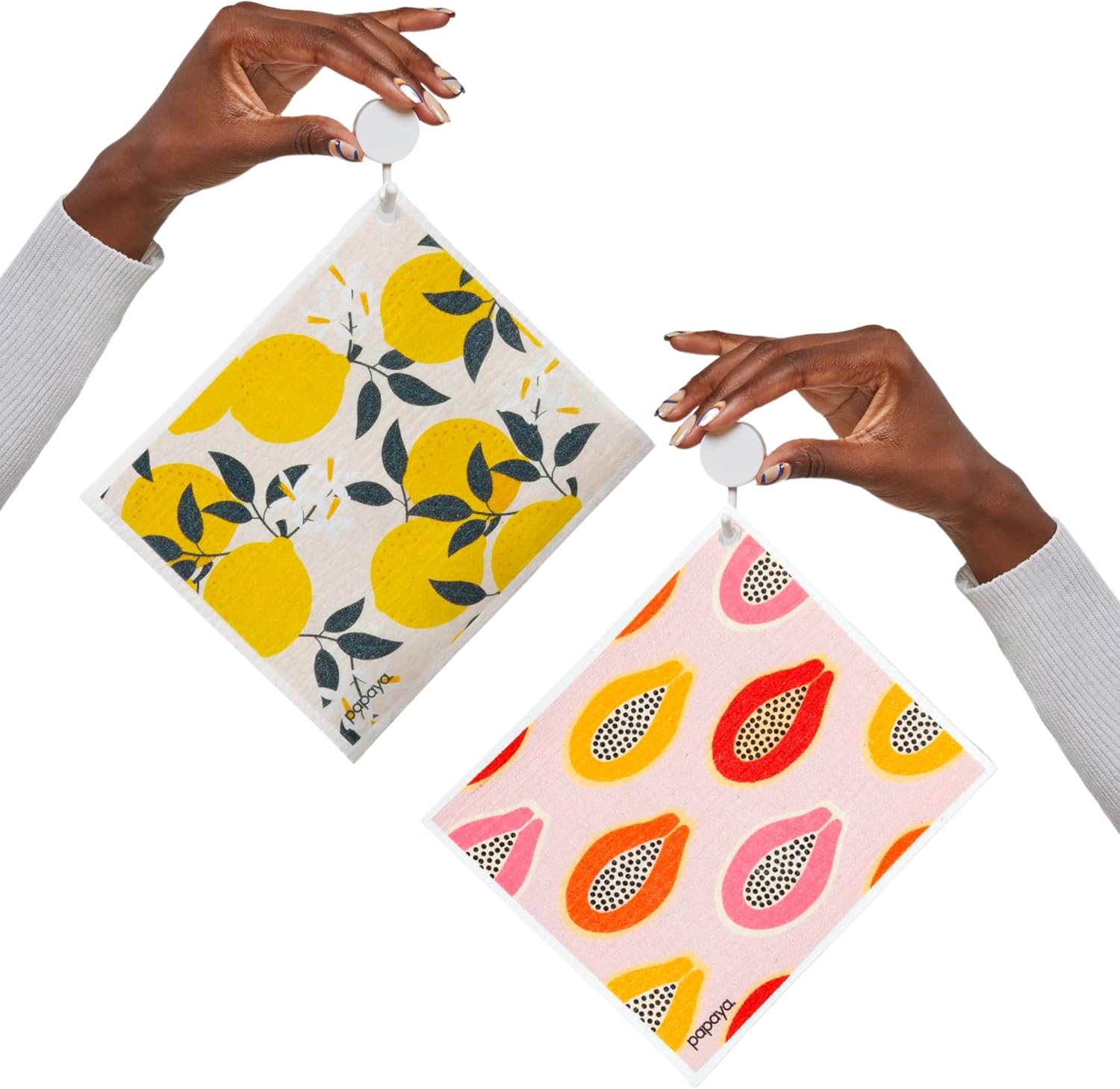 Amazon.com: Papaya Reusable Paper Towels 4-Pack - 4 Sheets + 2 Hooks ...