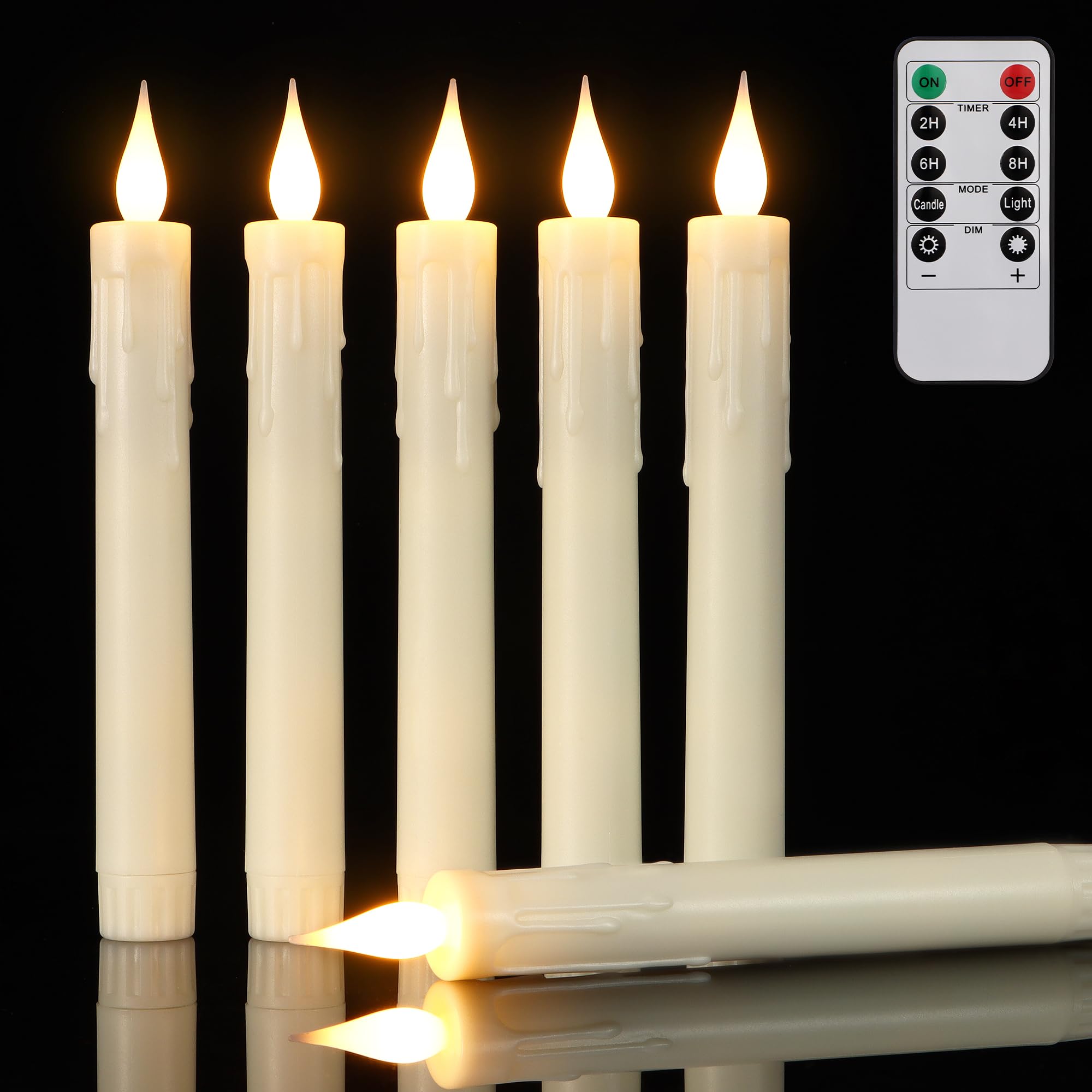 Flameless Moving Candles Standard Flameless Wax Pillar Candle - Ivory ...