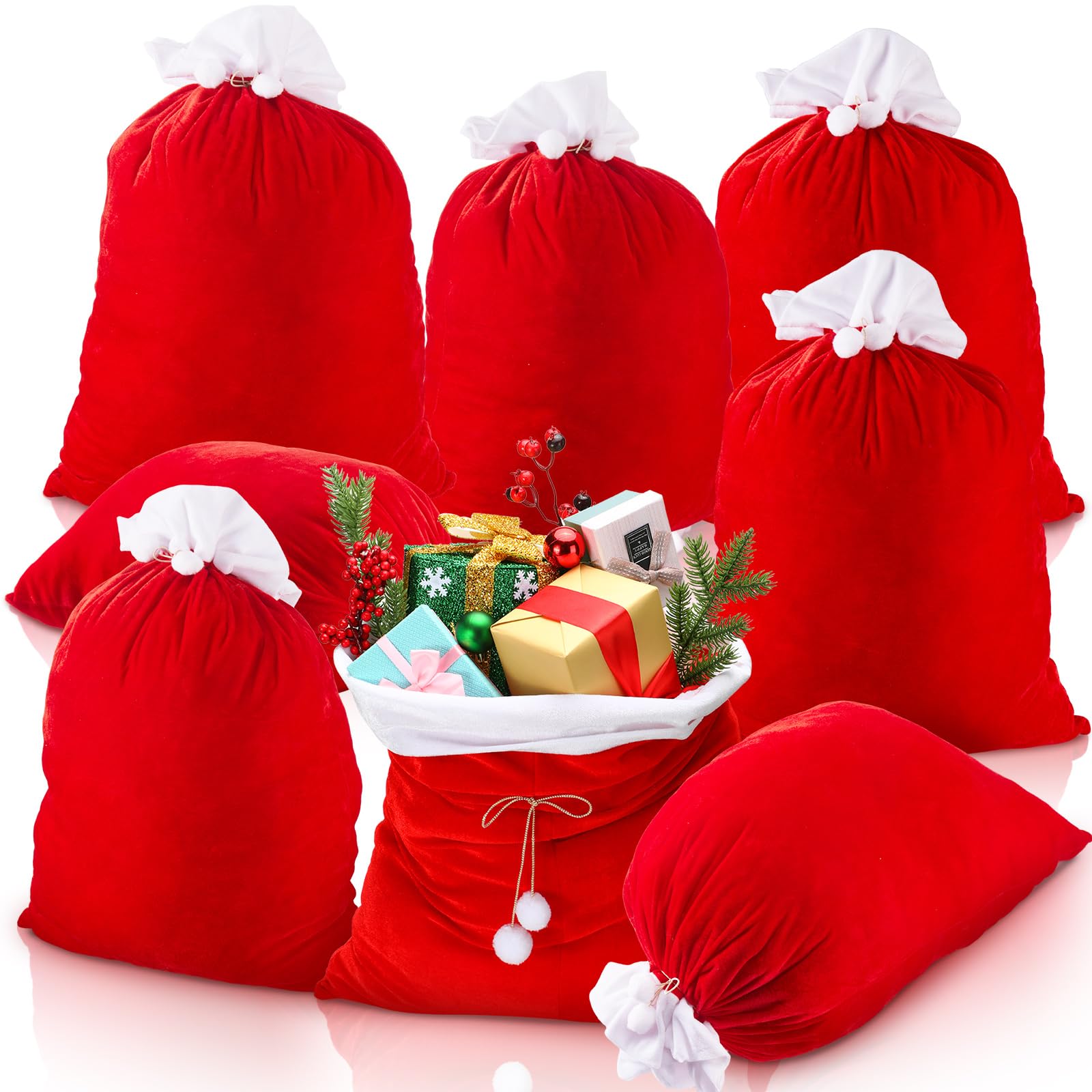 Amazon.com: Shappy Christmas Velvet Santa Bags 20 x 28 Inch Large Santa ...
